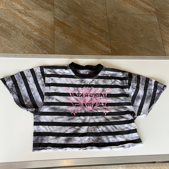 Tops | Never Worn Sayten Pee Hole Acid Drop Cropped Tee | Poshmark